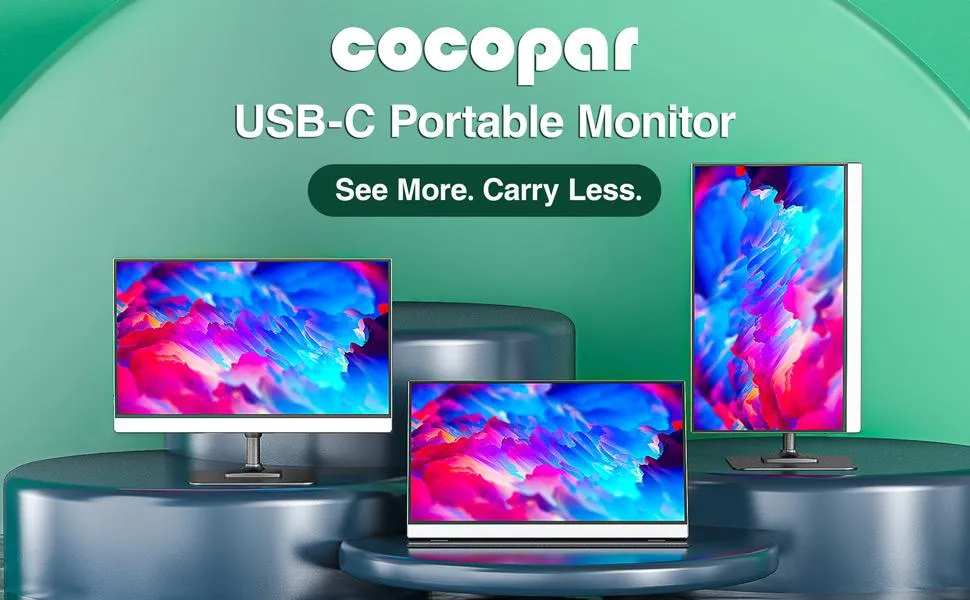 cocopar USB-C Portable Monitor - 15.6 Inch FHD HDR FreeSync Zero Frame ...
