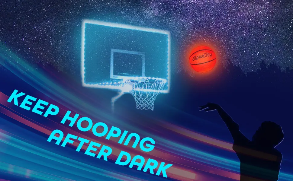 GlowCity Glow in The Dark Basketball for Teen Boy - Glowing Red Basket ...