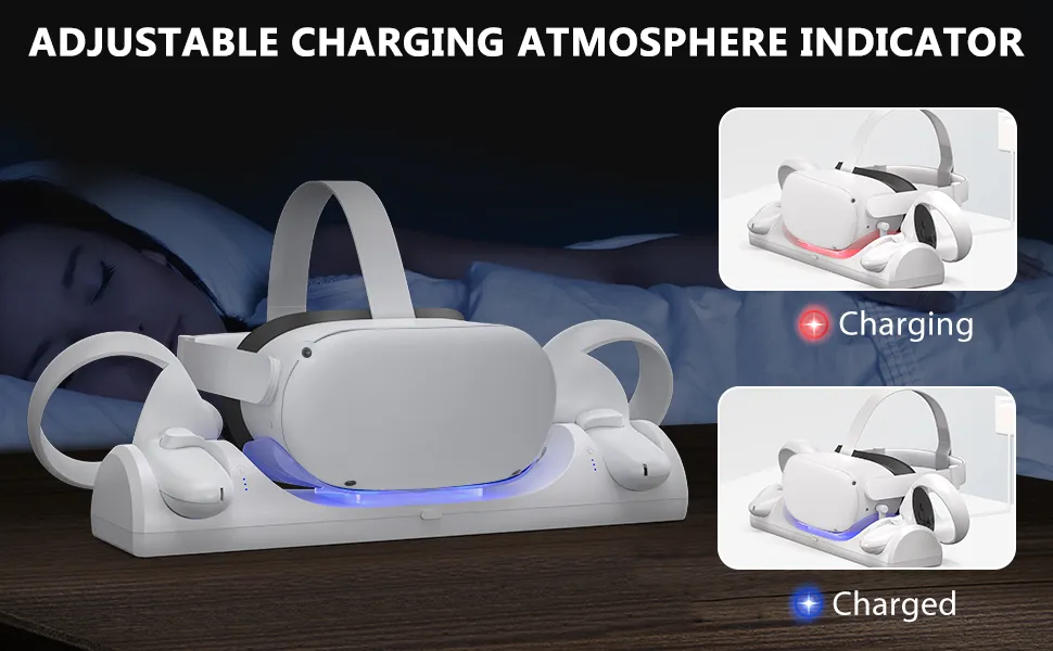 VR Charging Station for Oculus Quest 2/Meta Quest 2, Charging Dock ...